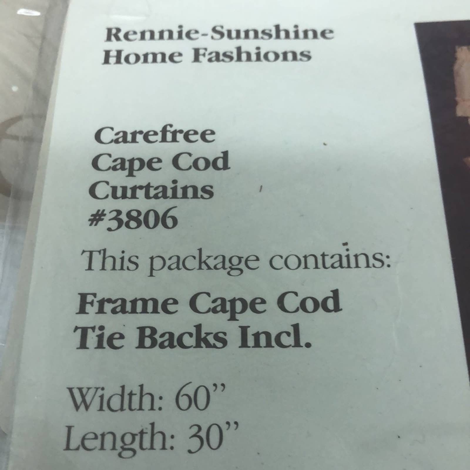 Lot of 3 Vtg Cottage Core Frame Cape Cod Ruffle Curtains #3806 60" X 30 ...