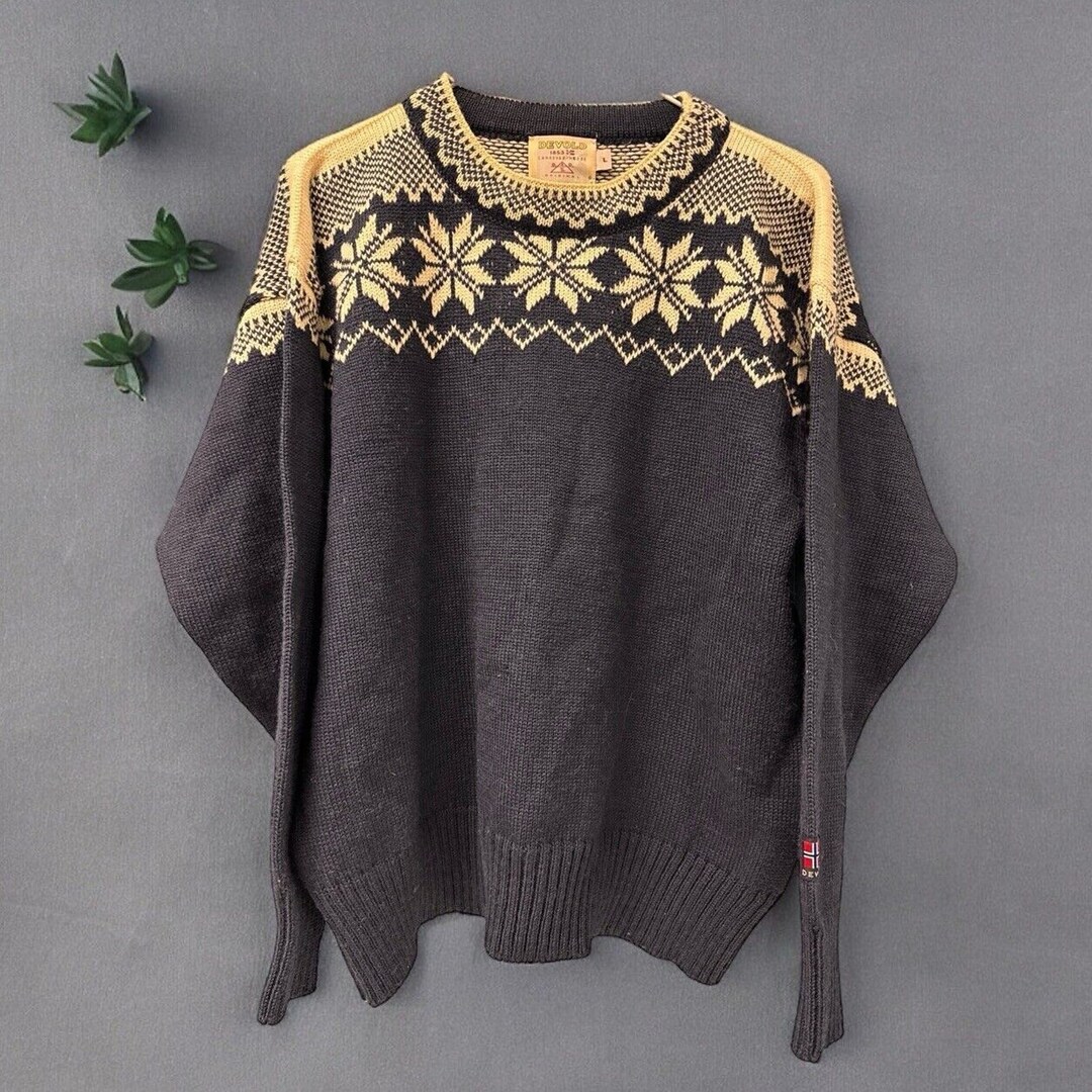 Vintage Devold Made in Norway Pure New Wool Pullover Nordic Knit ...