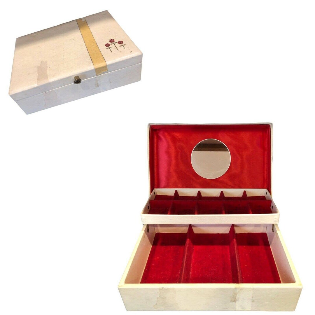 Vintage Retro Lady Buxton Jewelry Box Crafting Project Box 11” X 8” X 4 ...