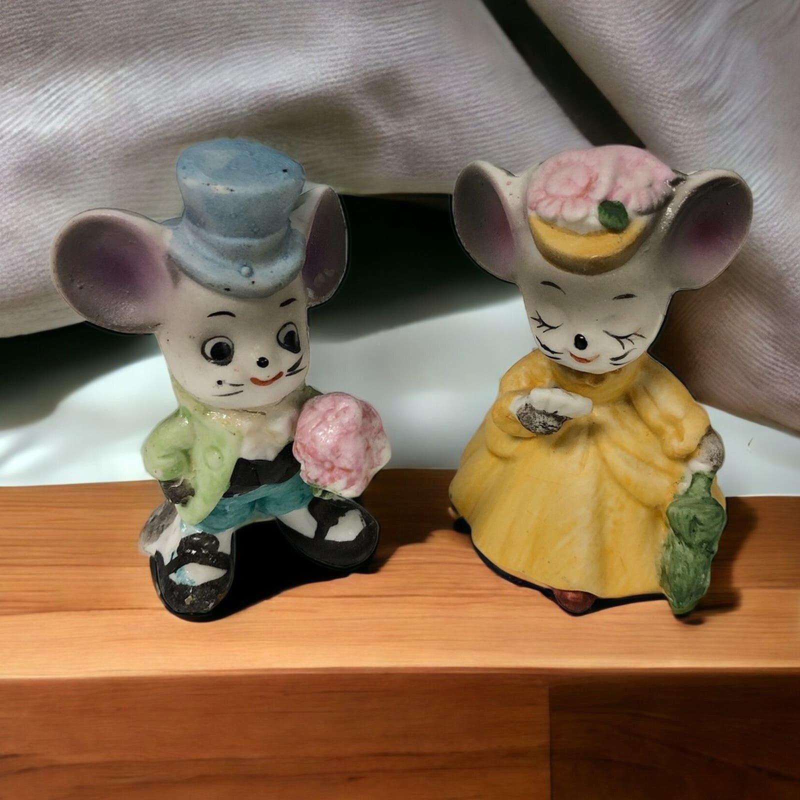 Vintage Mouse Figurines Set Collectibles 3" Cartoon Style Victorian Boy ...