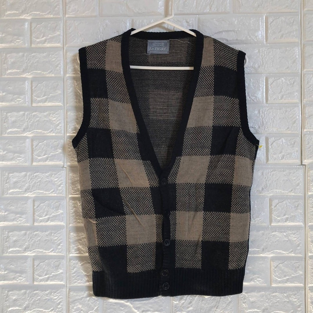 Vintage Le Tigre Checkered Vest - Etsy