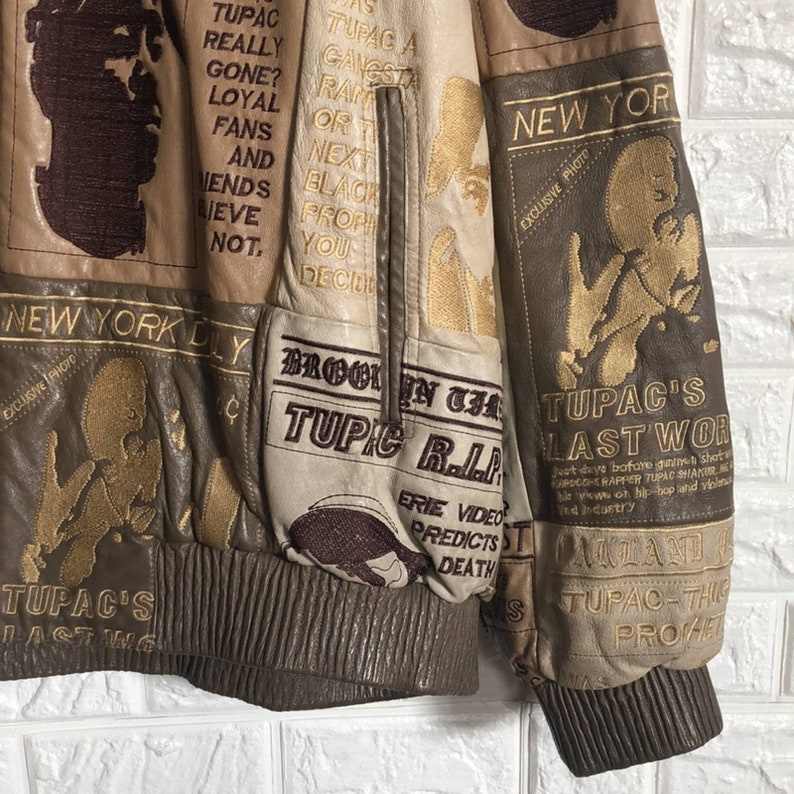 RARE Vtg 90's Raw Flavor Tupac 2pac Shakur Leather Collectible Bomber ...