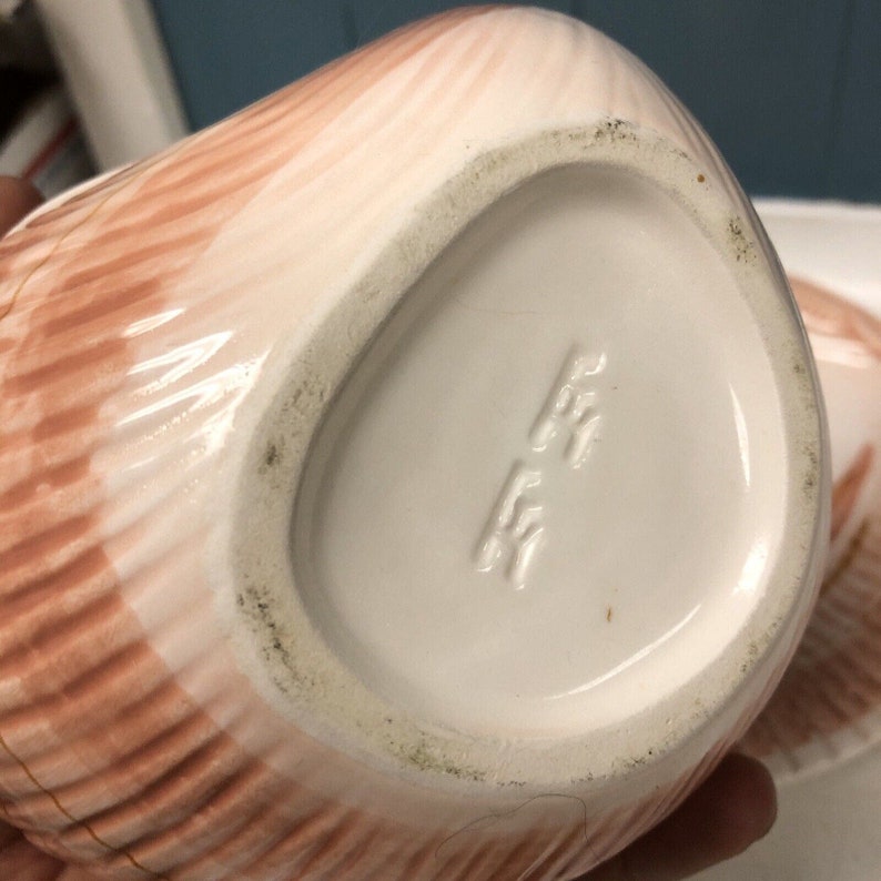 Vtg FITZ & Floyd COQUILLE Collection Clam Shell Dish and Butter Boat ...