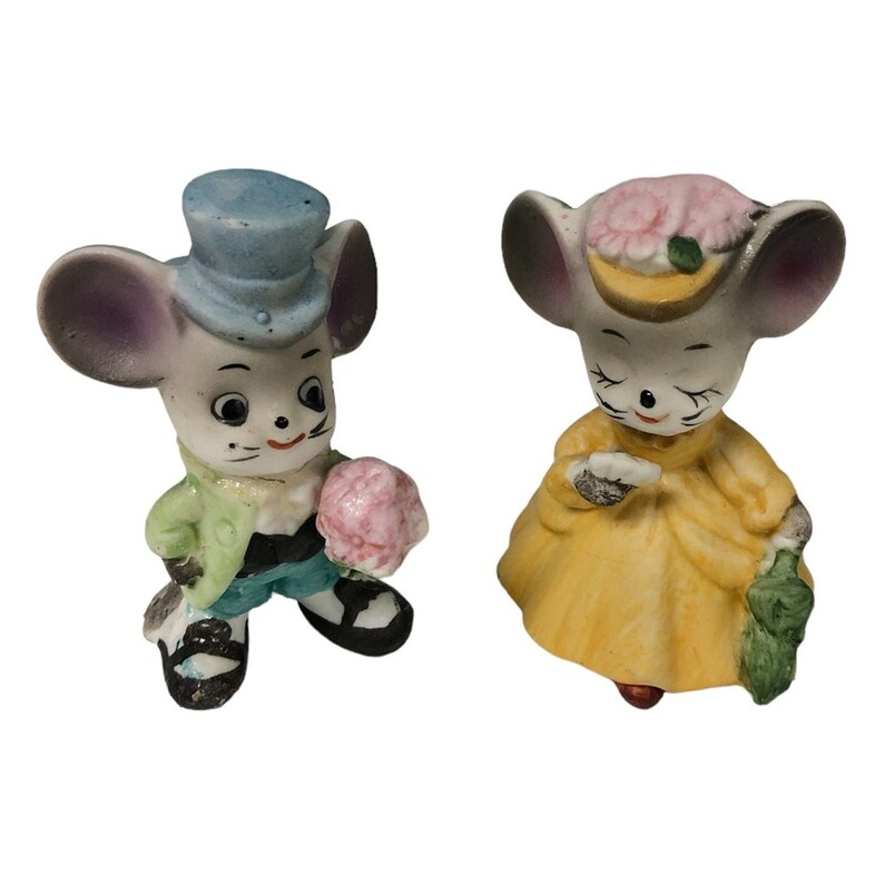 Vintage Mouse Figurines Set Collectibles 3" Cartoon Style Victorian Boy ...