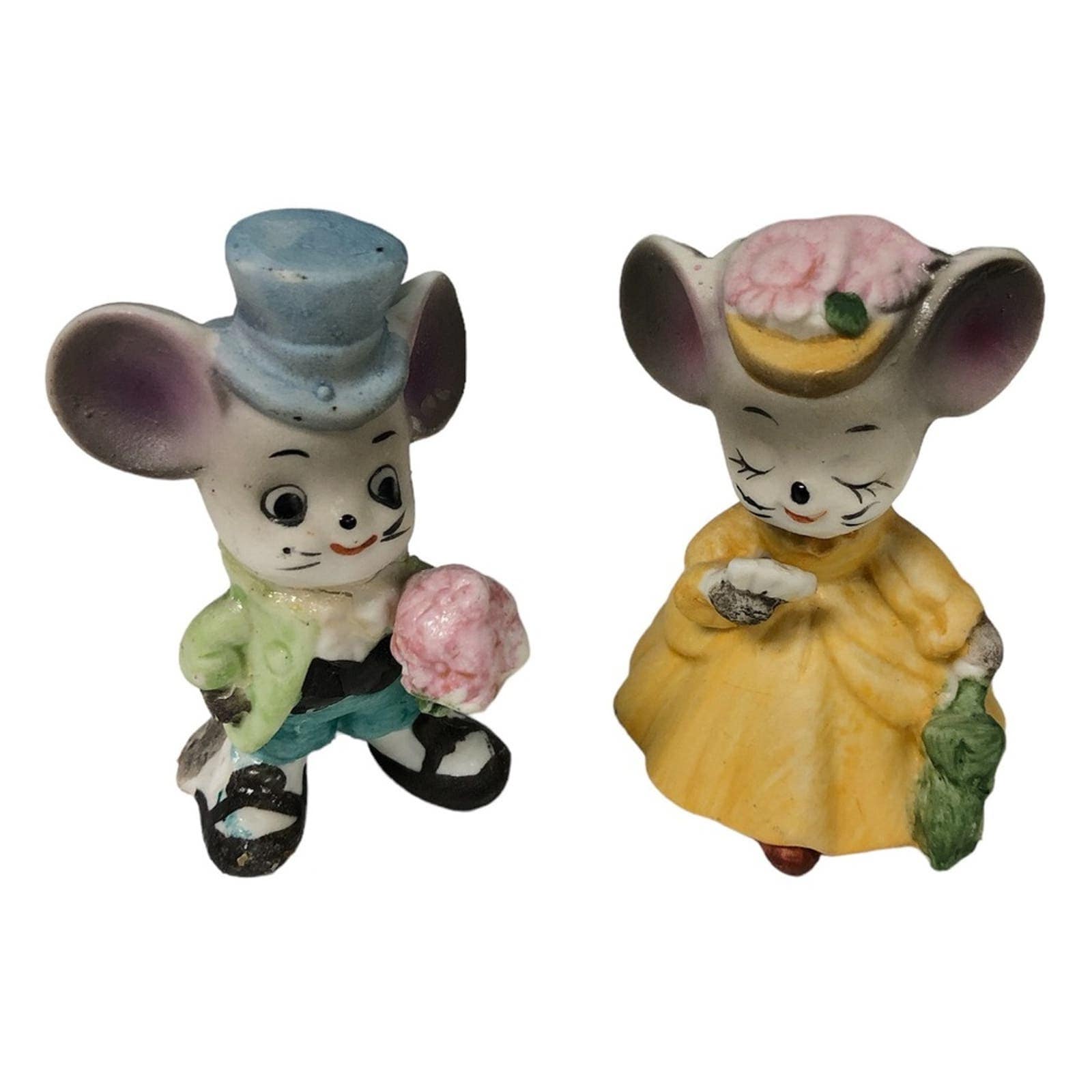 Vintage Mouse Figurines Set Collectibles 3" Cartoon Style Victorian Boy ...