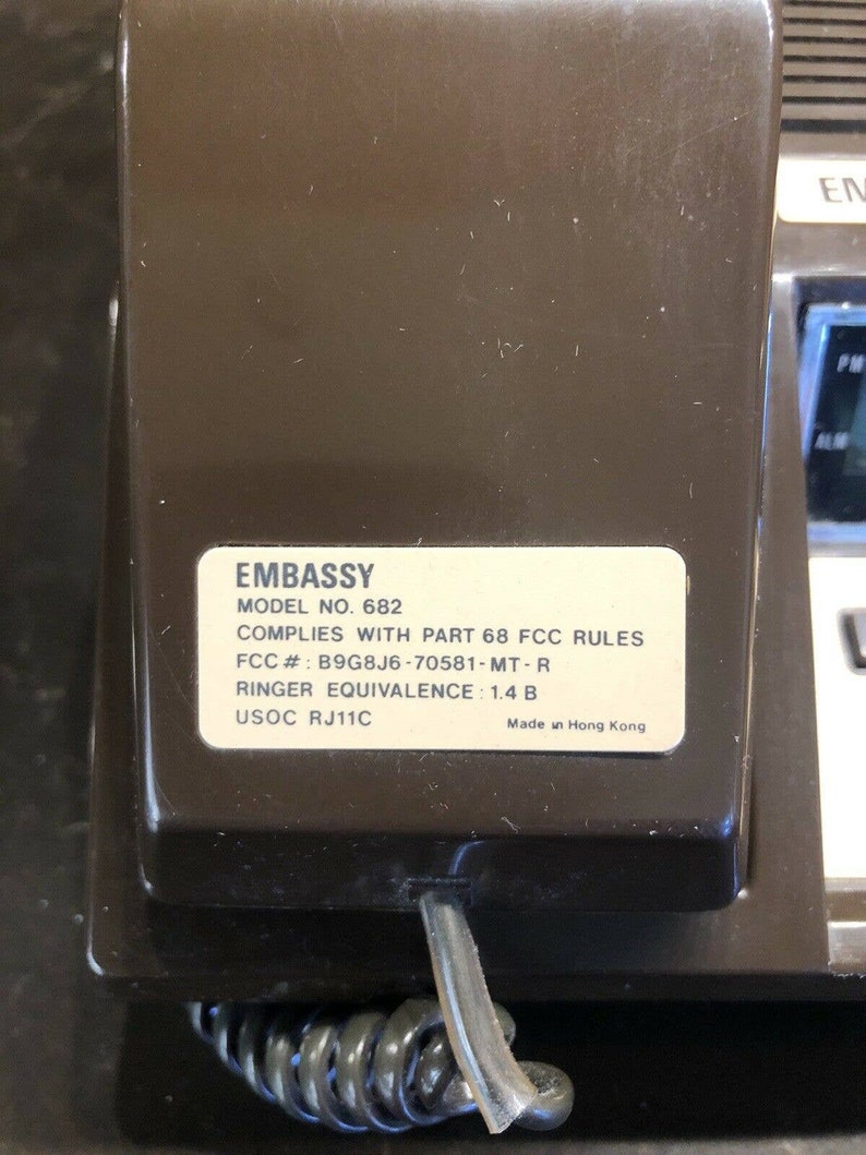 Vintage Brown Embassy Model No. 682 Alarm Digital Clock Radio Telephone ...