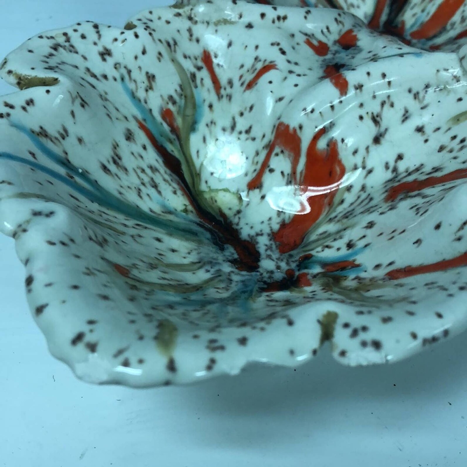 Vintage Hand Painted Glazed Ceramic Candy Dish Decoration 10” X 6 ...