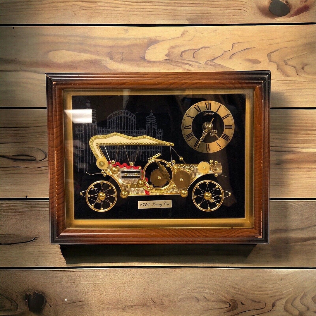 Vintage Linden Quartz Rolls Royce Desk Mantel Clock 1910 Touring Car ...