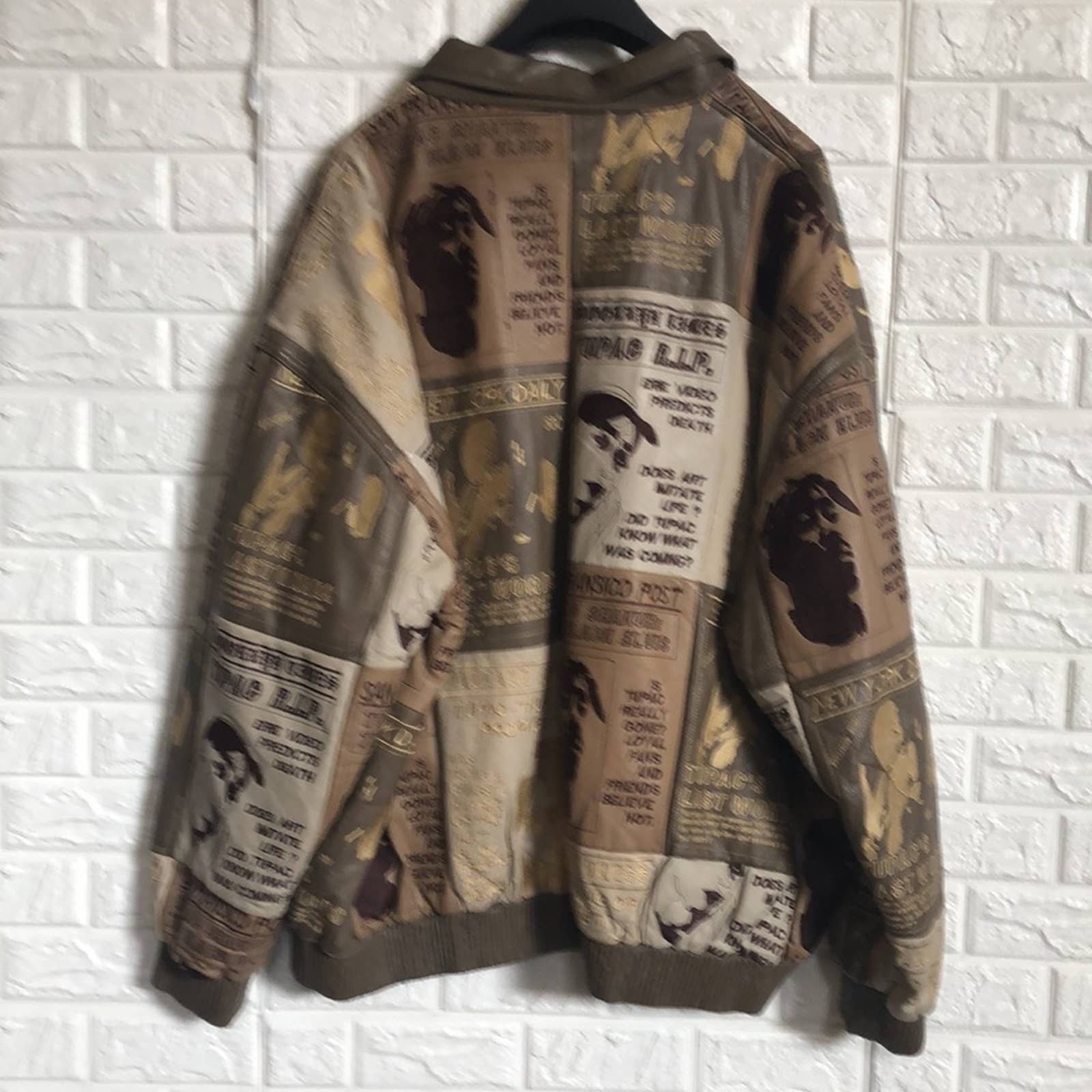 RARE Vtg 90’s Raw Flavor Tupac 2pac Shakur Leather Collectible Bomber ...