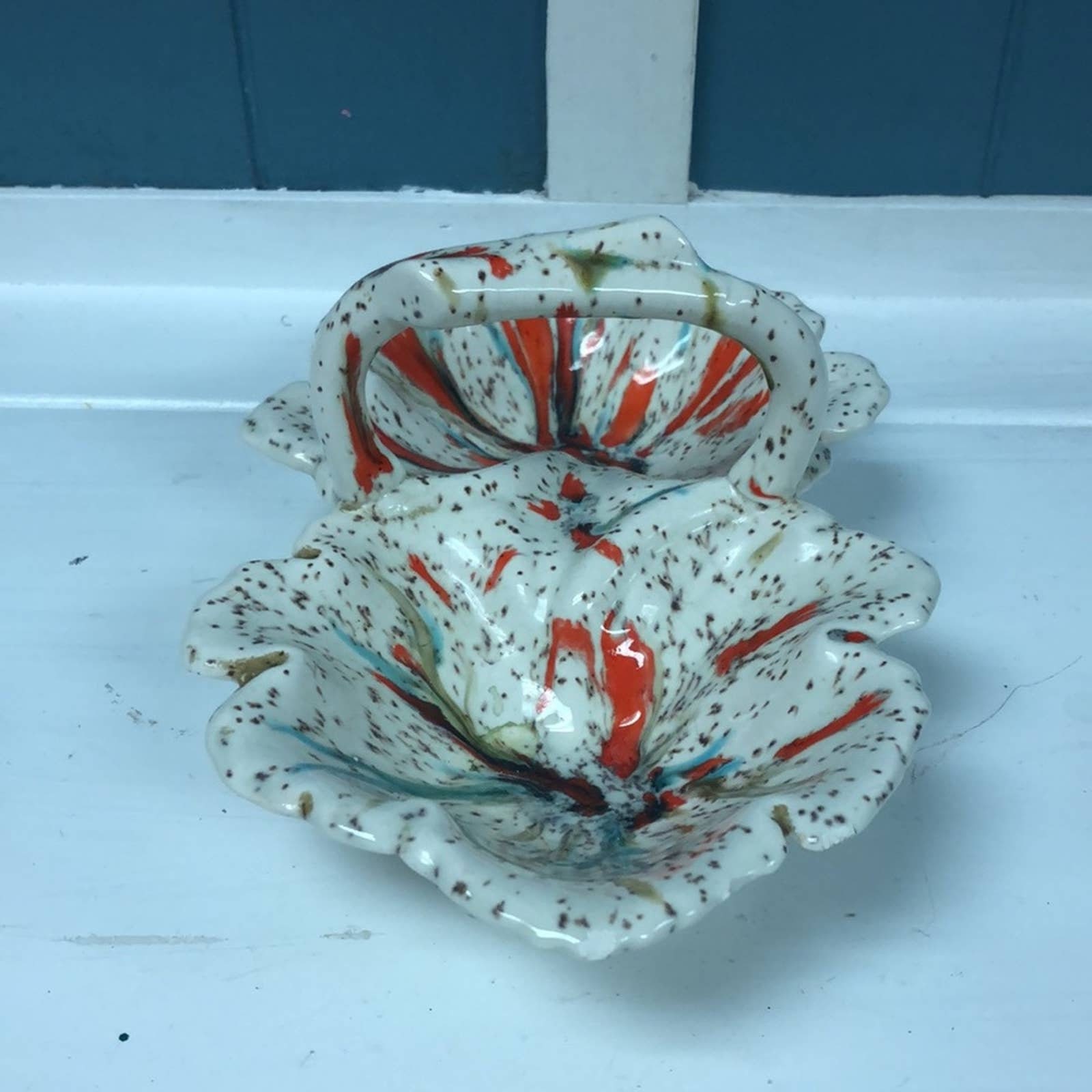 Vintage Hand Painted Glazed Ceramic Candy Dish Decoration 10” X 6 ...