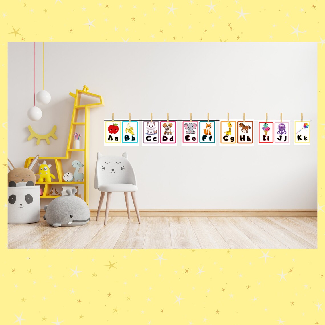 Cute Alphabet Flash Card for Kids, Learning Educational Alphabet Flash ...
