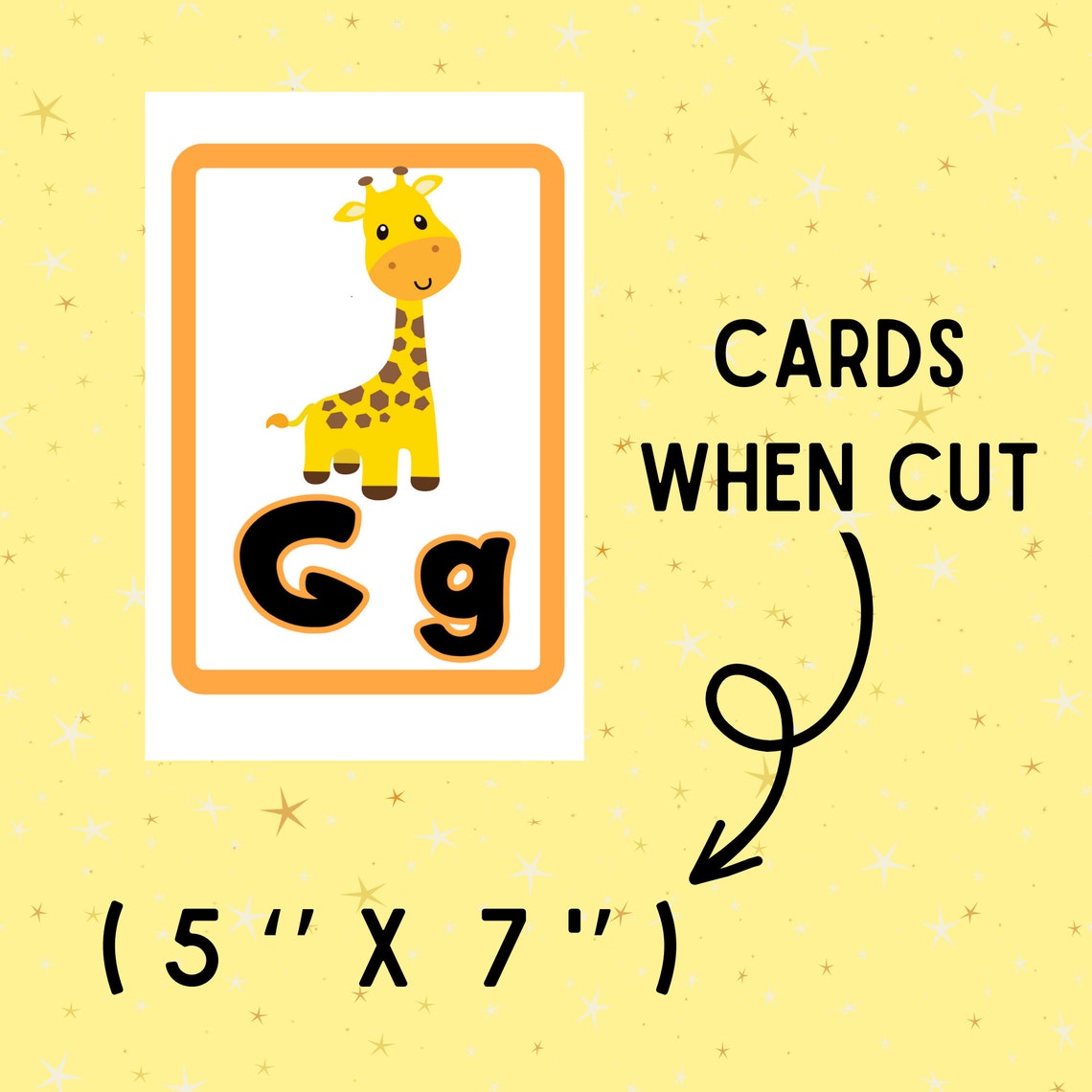 Cute Alphabet Flash Card for Kids, Learning Educational Alphabet Flash ...