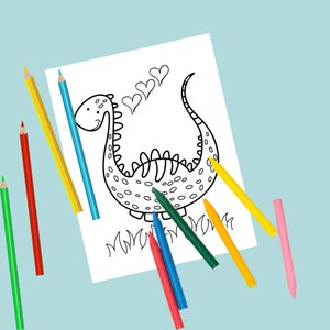 Cute Dinosaur Inspirational Coloring Book for Kids, Dinosaur Themed ...
