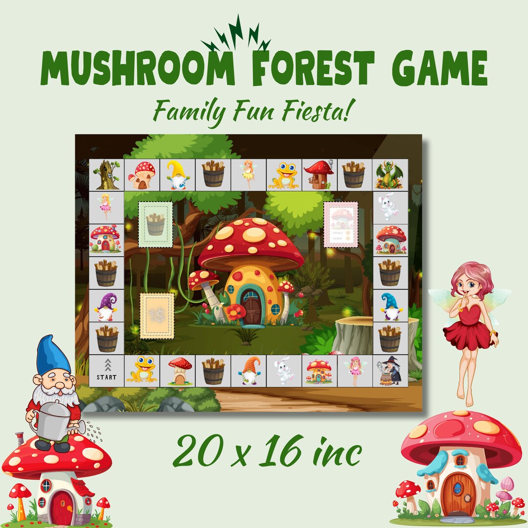 Mushroom Forest Game Family Board Game - Mushroom Forest Themed Game ...