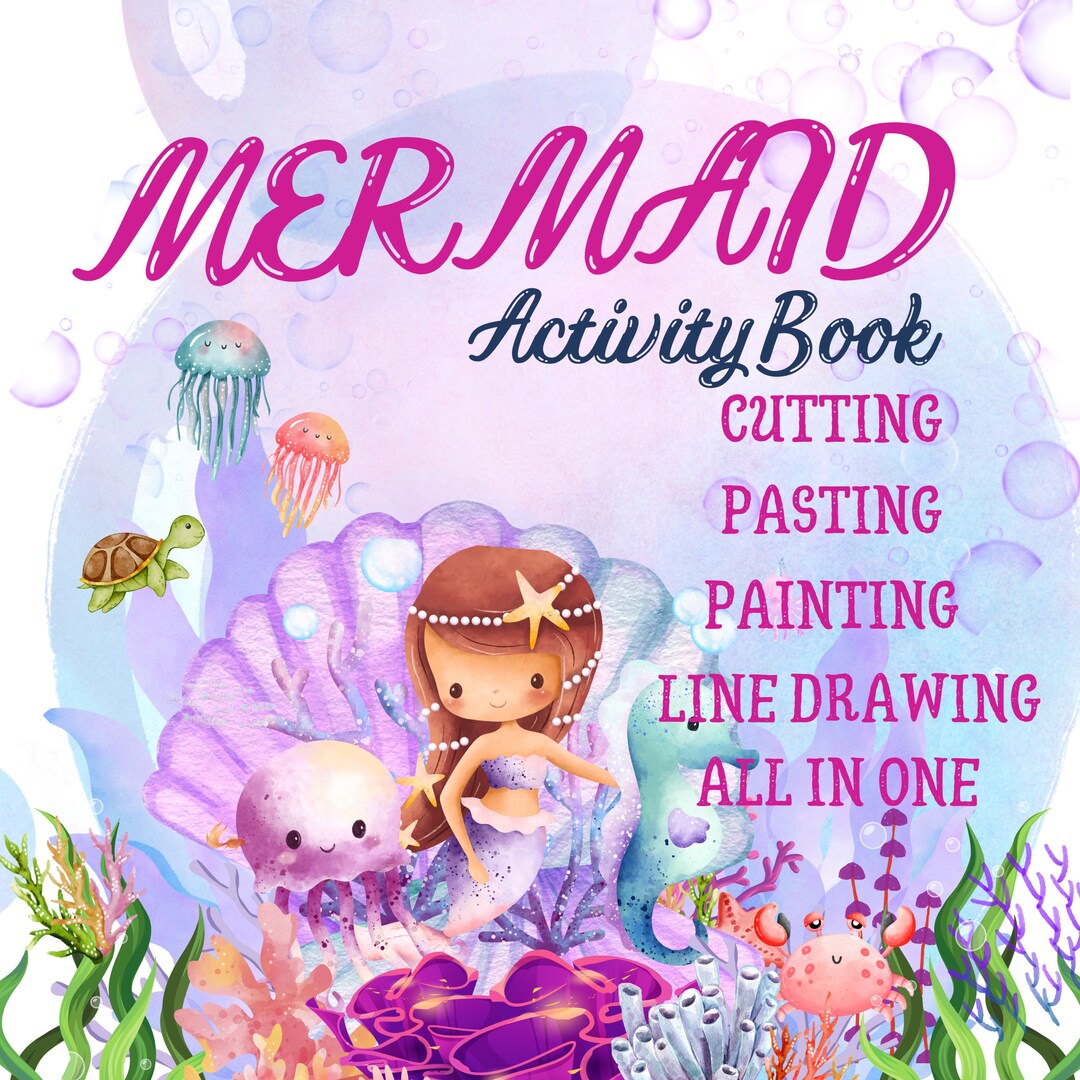 Mermaid Adventure Activity Book-cutting, Pasting-creative All-in-one ...