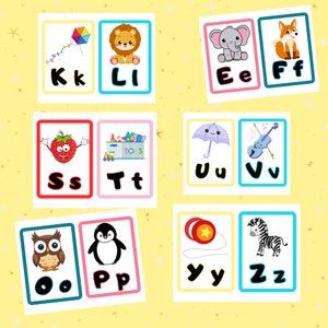 Cute Alphabet Flash Card for Kids, Learning Educational Alphabet Flash ...