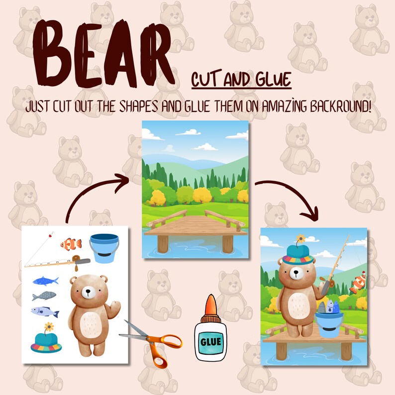 Cute Bear-themed Activity Book for Children, Which Includes Fun ...