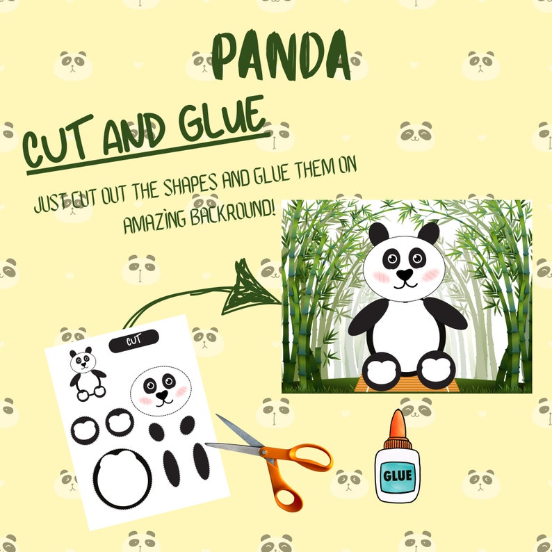 Panda DIY Craft Activity PDF File Fun Motor Skill Games With Cute ...