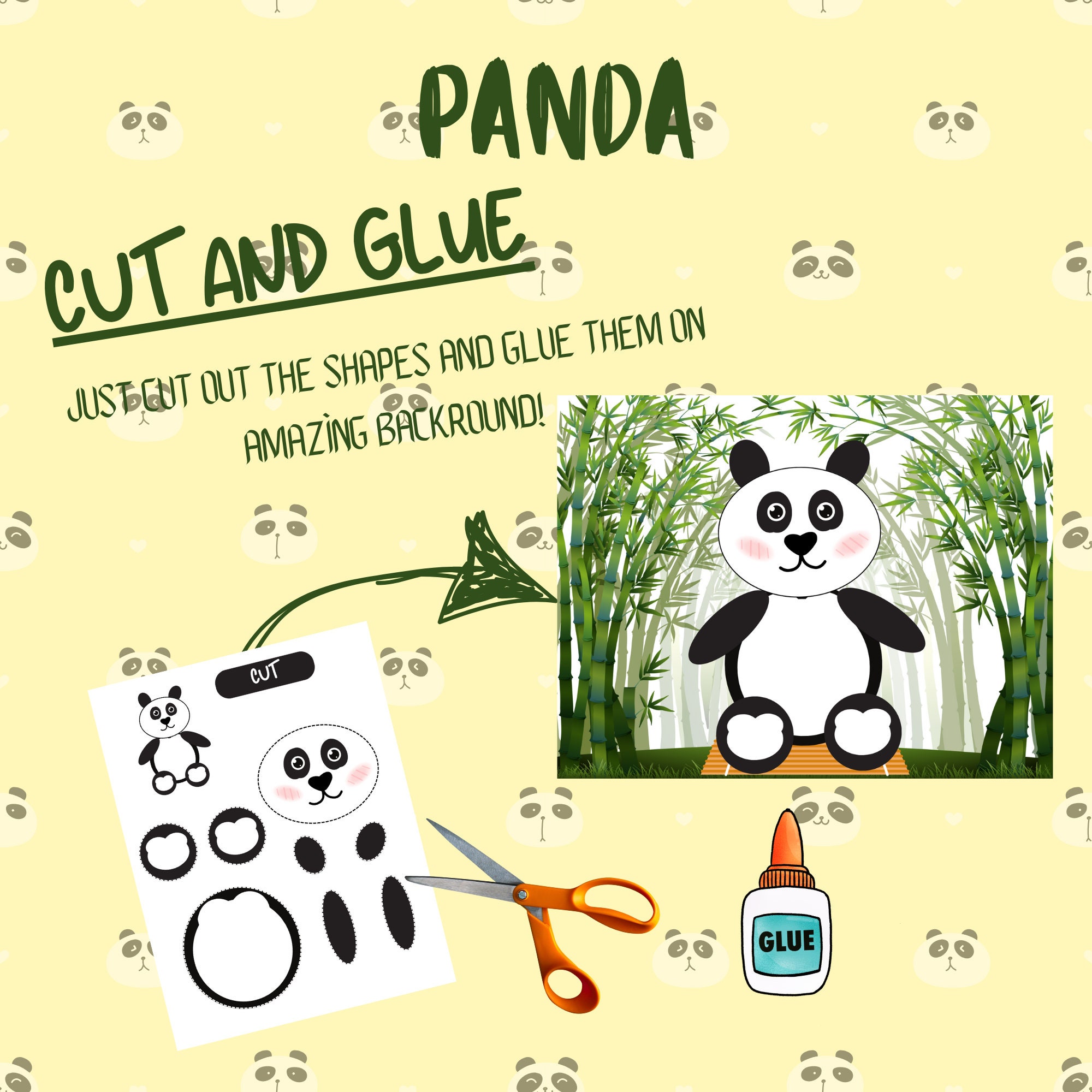 Panda DIY Craft Activity PDF File Fun Motor Skill Games With - Etsy