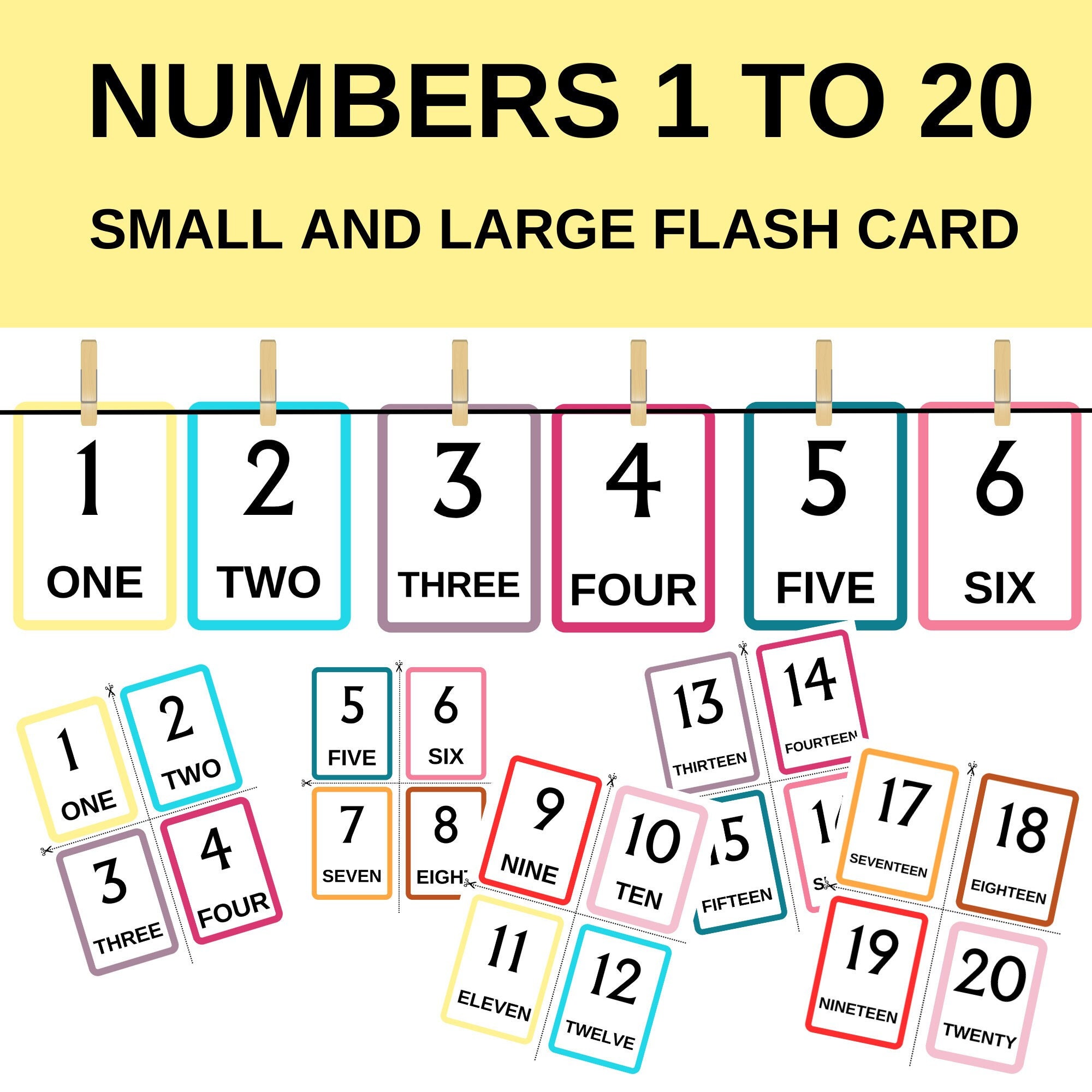 Flash Card Numbers 1-20: Make Learning Fun!, Toddler Activity ...