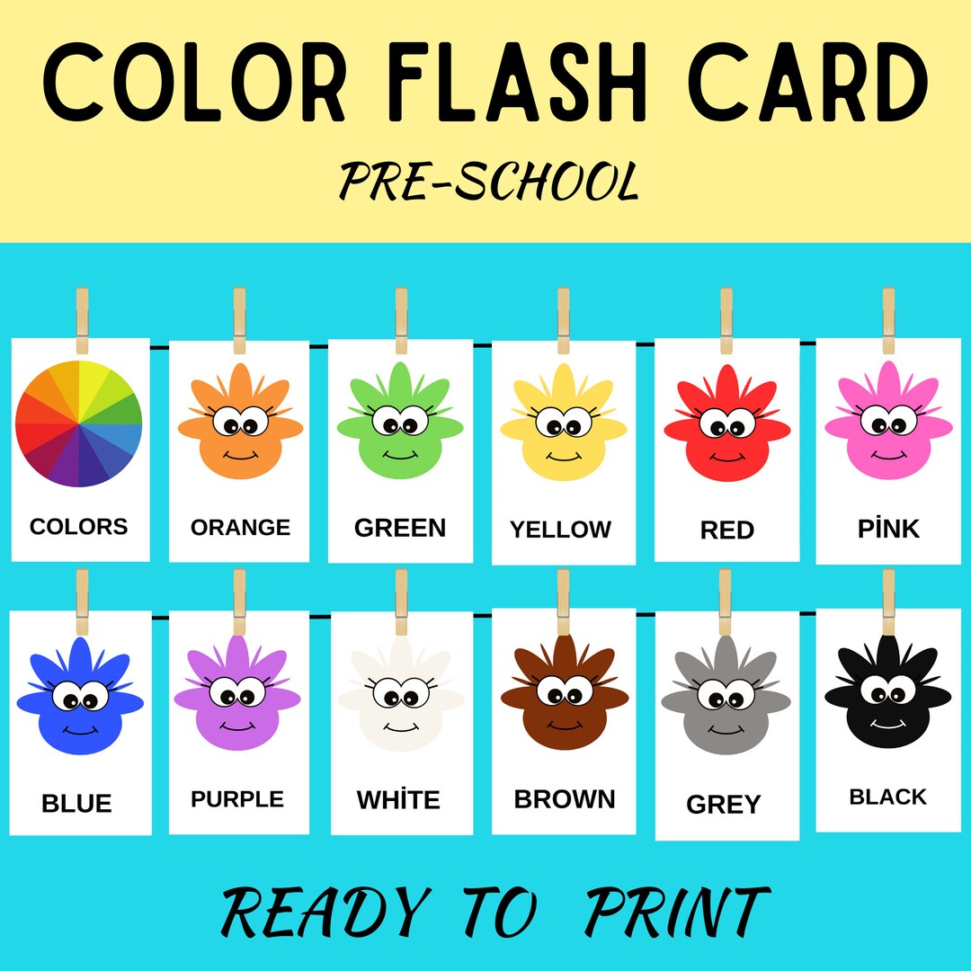 Flash Card Colors: Make Learning Fun!, Toddler Activity, Preschool ...