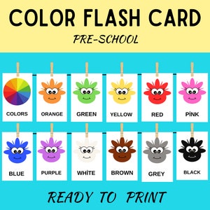 Flash Card Colors: Make Learning Fun!, Toddler Activity, Preschool ...