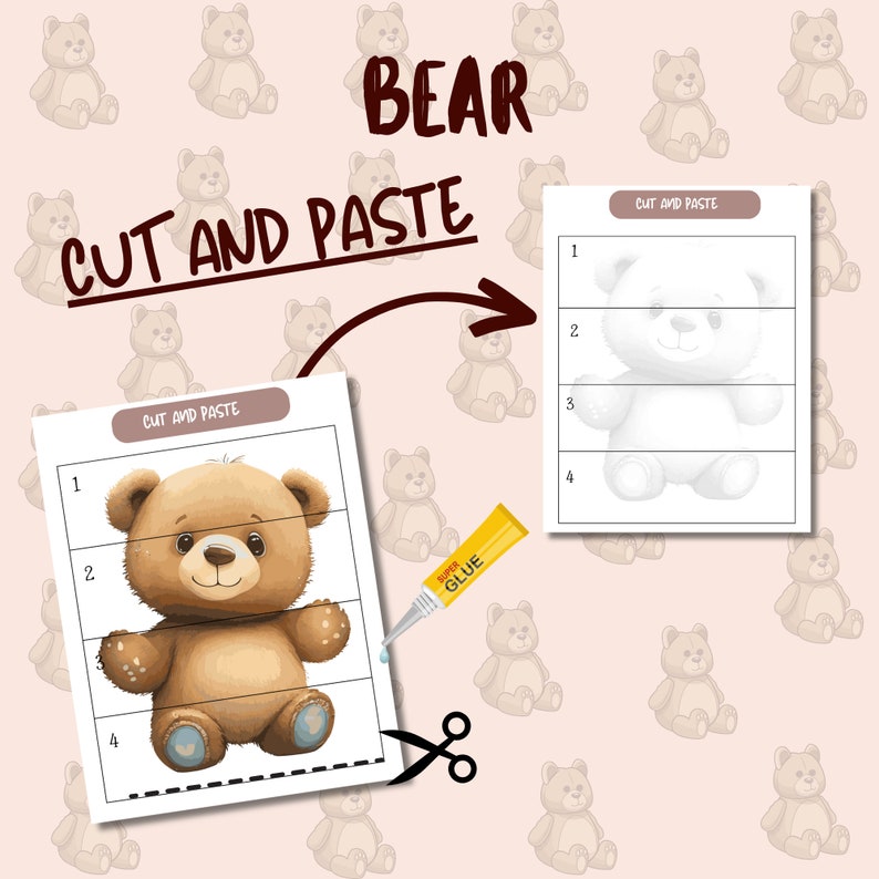 Cute Bear-themed Activity Book for Children, Which Includes Fun ...