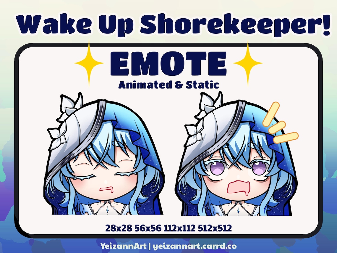 Wuthering Waves the Shorekeeper Animated and Static Emote, for Twitch ...