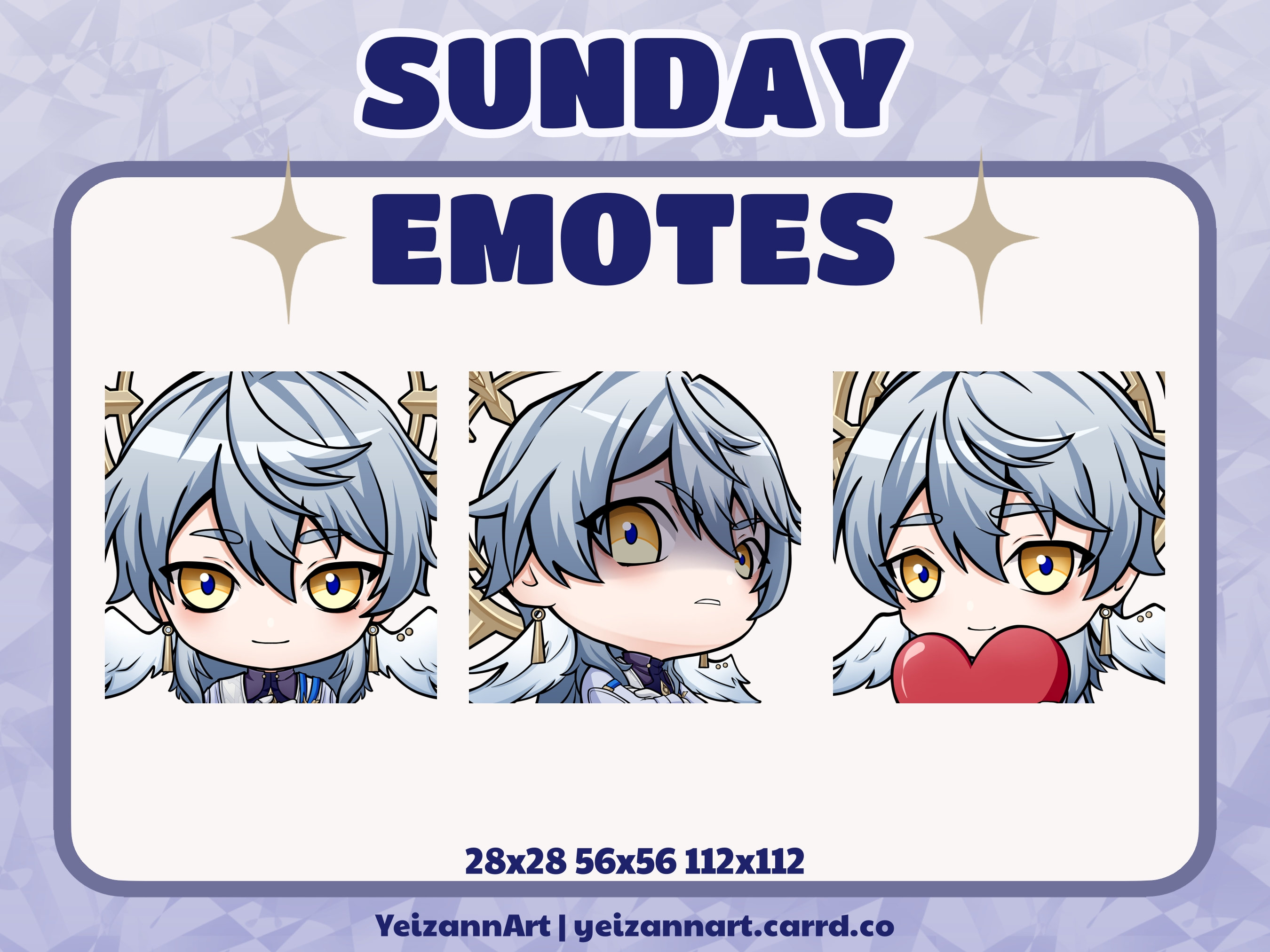Honkai Star Rail Sunday Emotes Set, for Twitch, Discord, Youtube ...