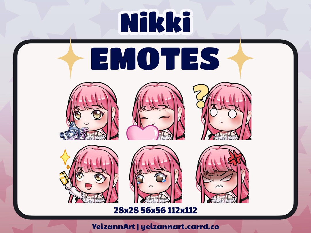 Infinity Nikki Emotes Set, for Twitch, Discord, Youtube | Nikki Emotes ...