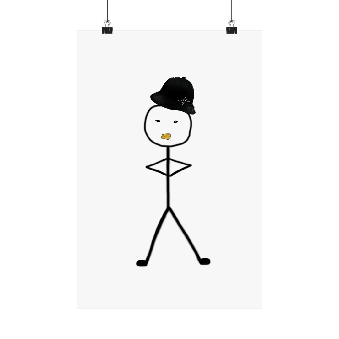 B-boy Stickman in His B-boy Stance and Blunt in His Mouth - Etsy