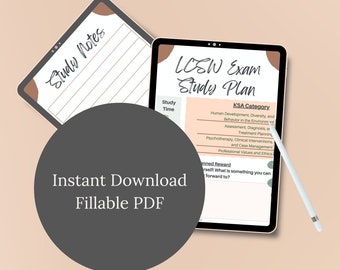 LMSW Exam Study Planner| ASWB Exam Prep | Social Work Exam Study Notes ...