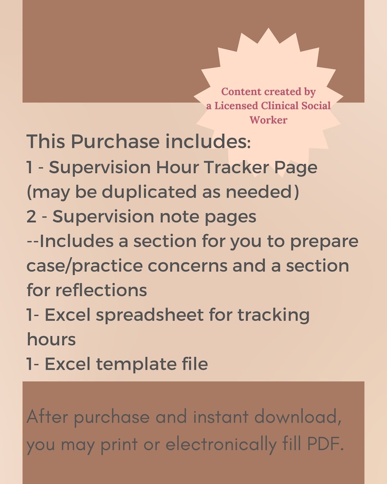 Digital LCSW Clinical Supervision Excel/pdf Bundle| Supervision Notes ...