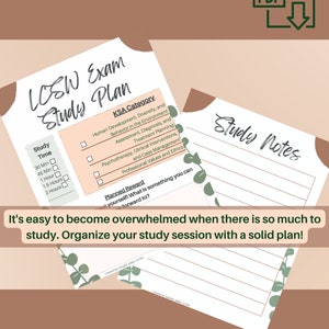LCSW Exam Study Planner| ASWB Exam Prep | Social Work Exam Study Notes ...