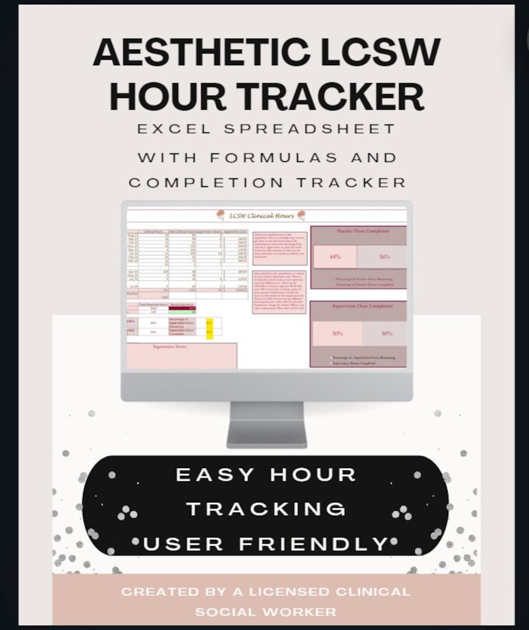 NEW!! Aesthetic LCSW Clinical Supervision Excel| Supervision Notes ...