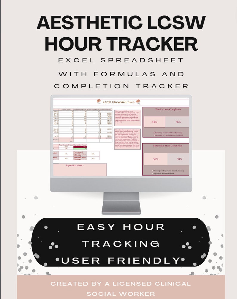 NEW!! Aesthetic LCSW Clinical Supervision Excel| Supervision Notes ...