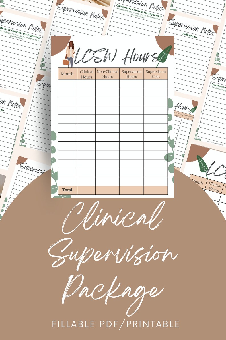 LCSW Clinical Supervision Package | Supervision Notes | Supervision ...