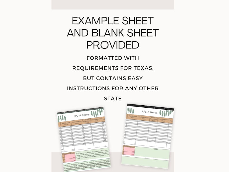 LPC | LPC-A Hour Tracking/supervision Hours Excel Spreadsheet - Etsy