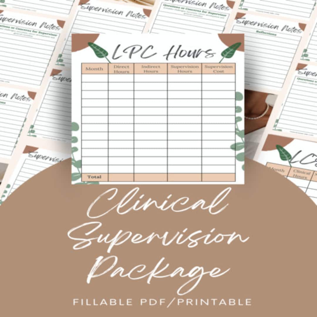 LPC Supervision Package | Supervision Notes | Supervision Hour Tracker ...