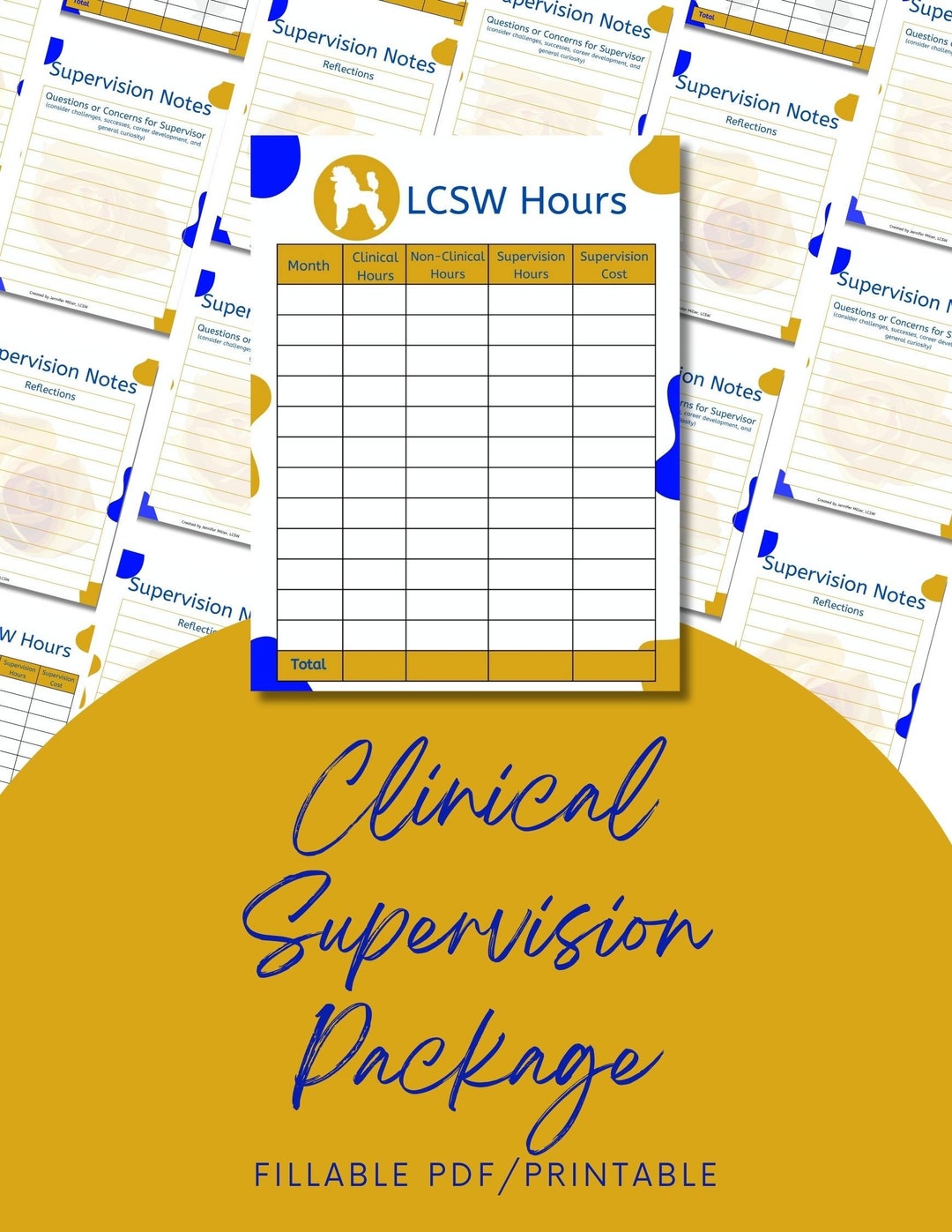 Royal Blue and Gold LCSW Clinical Supervision Package Supervision Notes ...
