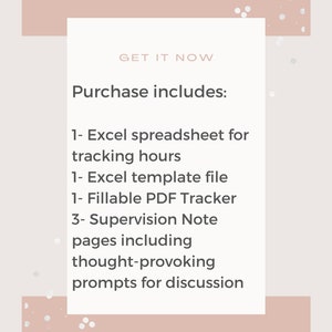 LPC Hour Tracker Excel Bundle | Supervision Notes | Supervision Hour ...