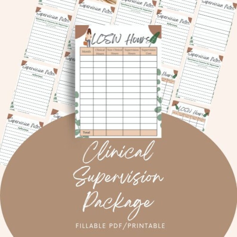 LCSW Clinical Supervision Package | Supervision Notes | Supervision ...