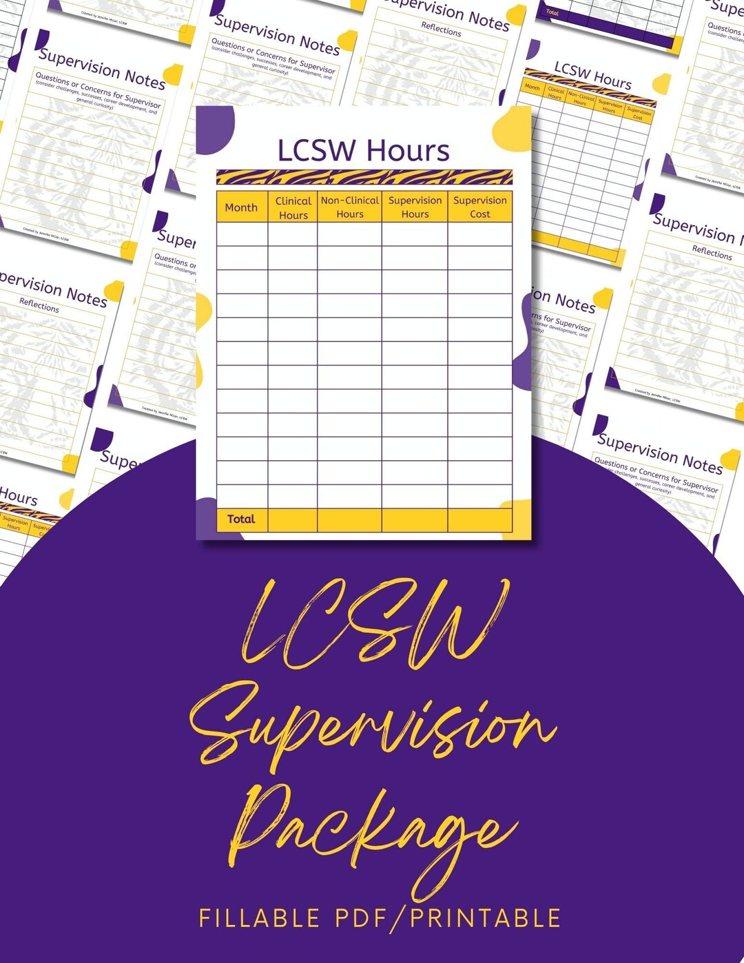 Purple and Gold LCSW Clinical Supervision Package Supervision Notes ...