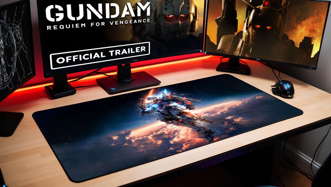 Gundam Desk Mat - Mecha Anime Gaming Mouse Pad | Mobile Suit Design ...