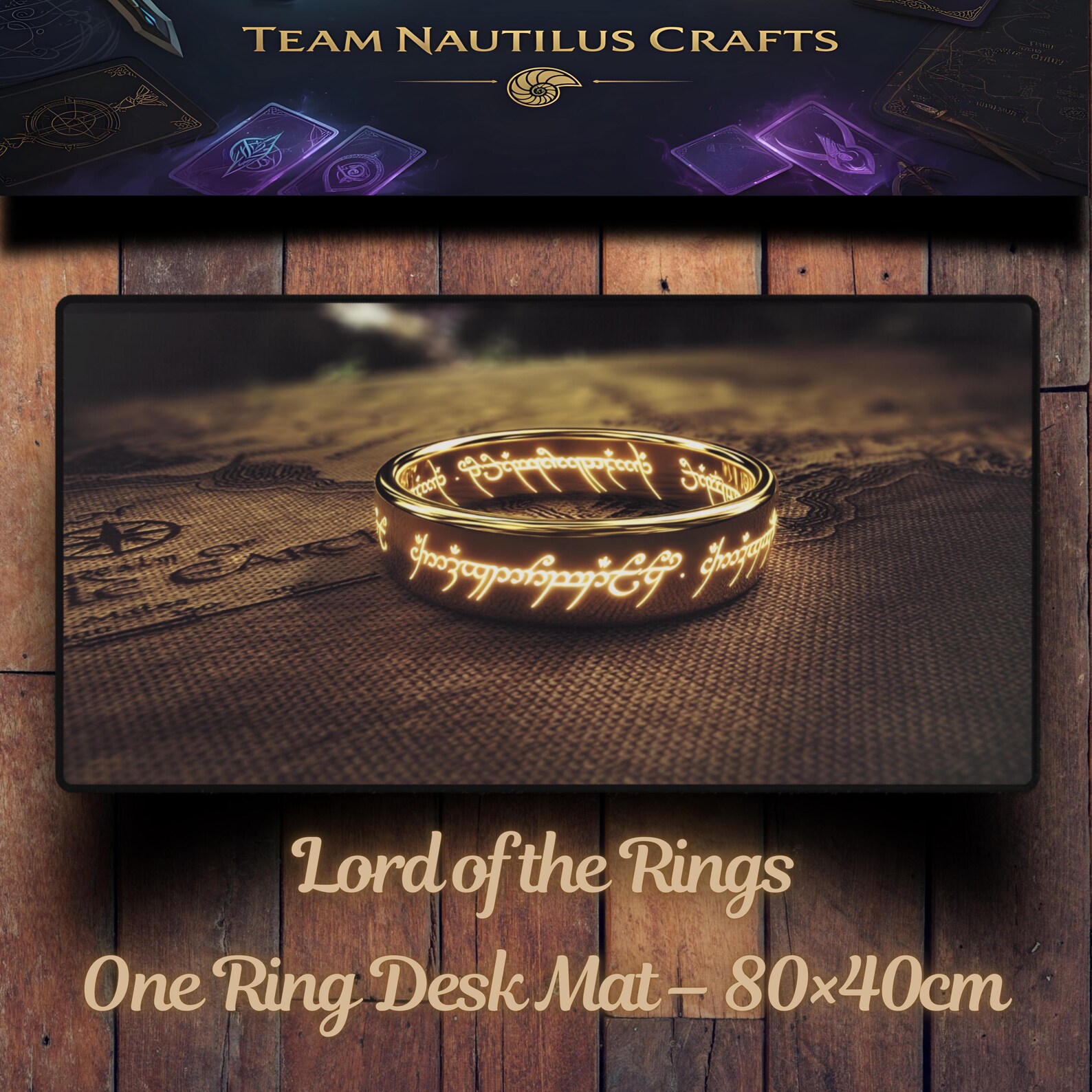 Lord of the Rings One Ring Desk Mat - Extended Gaming Mouse Pad ...
