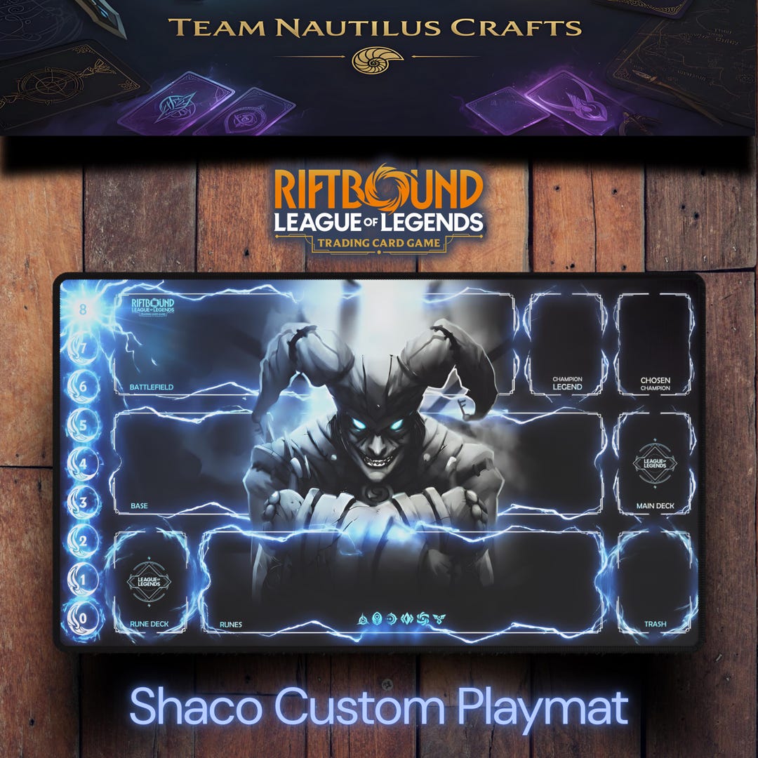 Riftbound Chaos - Asylum Shaco Custom Playmat (riftbound TCG - 24" X 14 ...