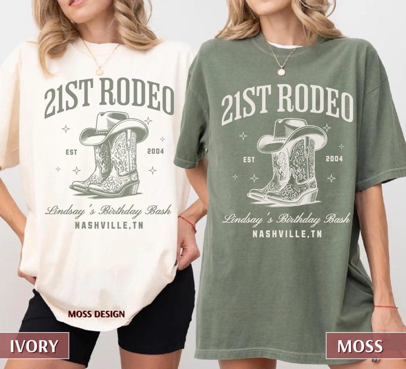 Western 21st Birthday Squad Shirt, Cowgirl Boots 21 B'day Gift for ...