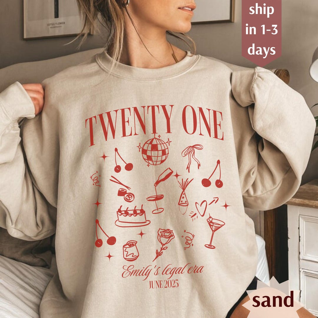 21st Birthday Matching Shirts, Custom 21st Birthday Sweatshirt Gift ...