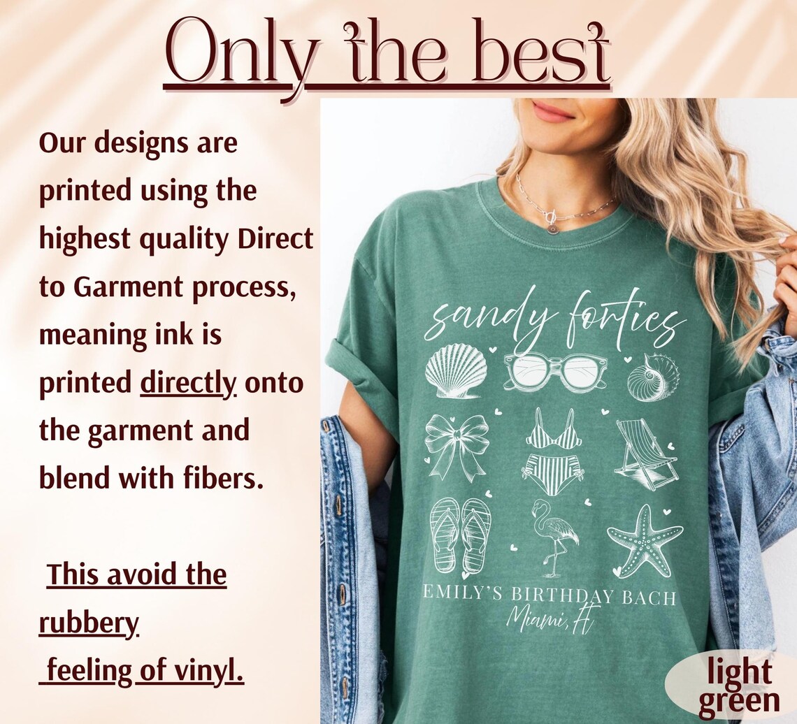 40th Birthday Summer Comfort Colors Shirt, Beach Forty Bday Party Tee ...