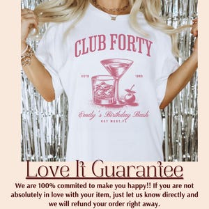 Club 40 Comfort Colors® Shirt 40th Birthday T-shirt, Forties Birthday ...